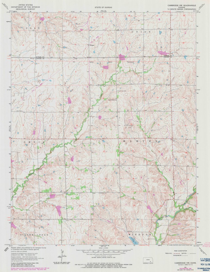 Cambridge NW, KS (1964, 24000-Scale) Map by United States Geological ...