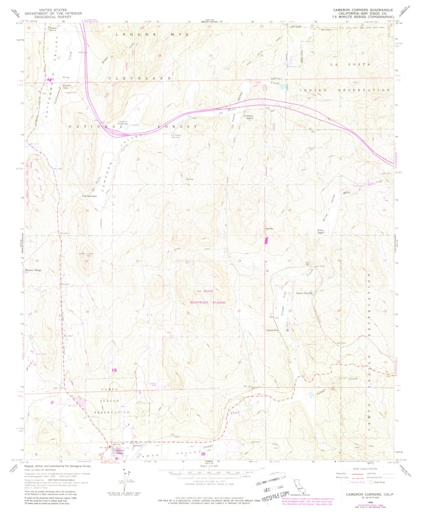 Cameron Corners, CA (1959, 24000-Scale) Map by United States Geological ...