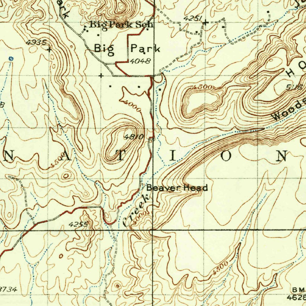 Camp Verde, AZ (1936, 125000-Scale) Map by United States Geological ...