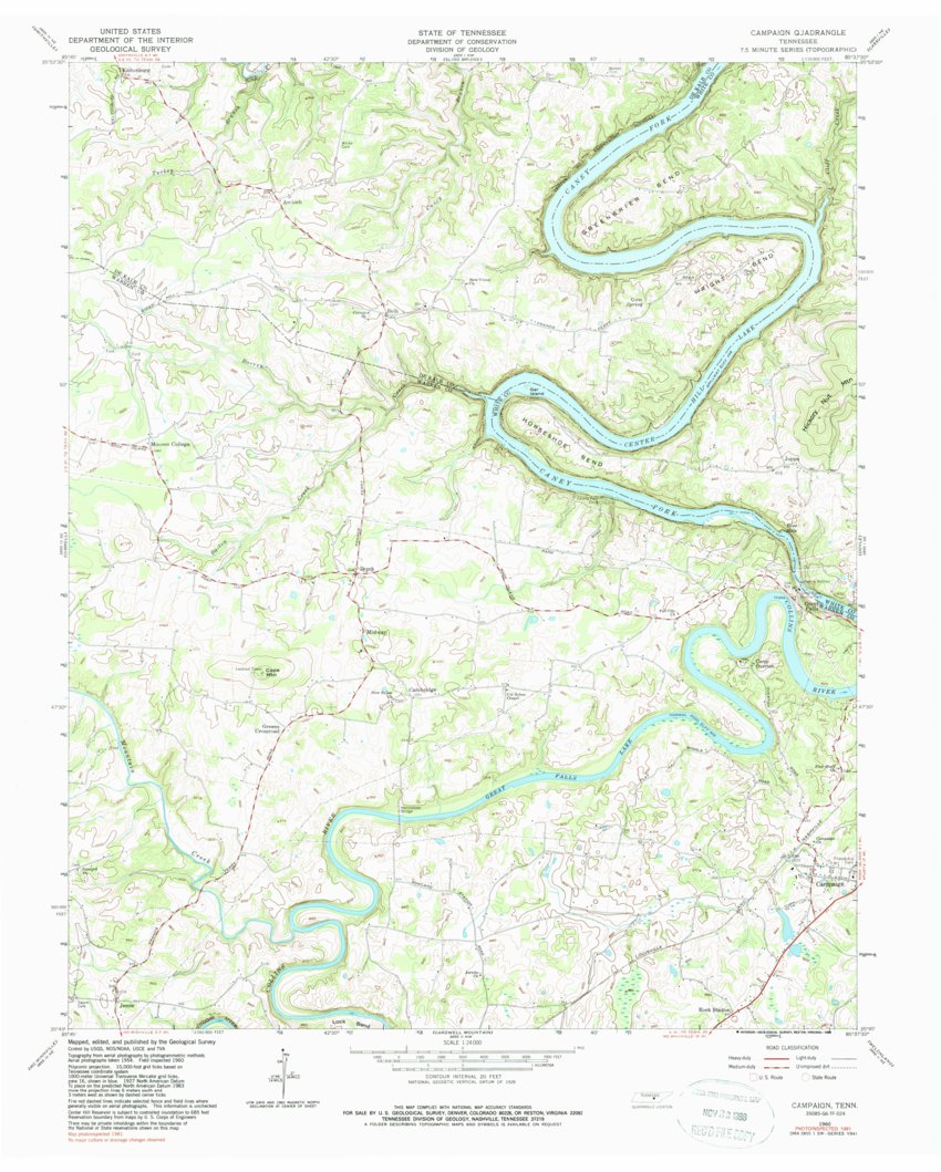 Campaign, TN (1960, 24000-Scale) Map by United States Geological Survey ...