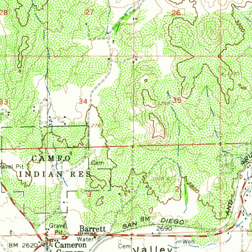 Campo, CA (1959, 62500-Scale) Map by United States Geological Survey ...