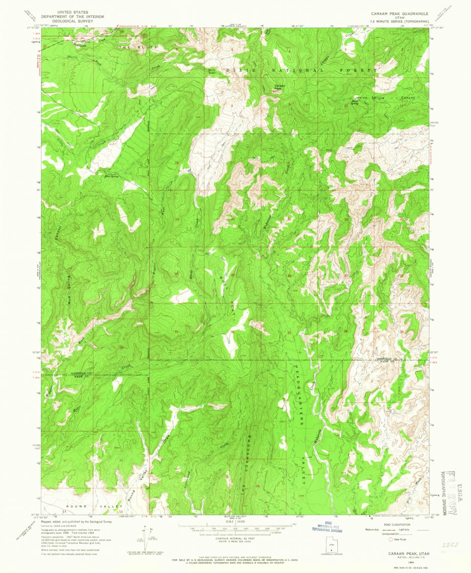 Canaan Peak, UT (1964, 24000-Scale) Map by United States Geological ...