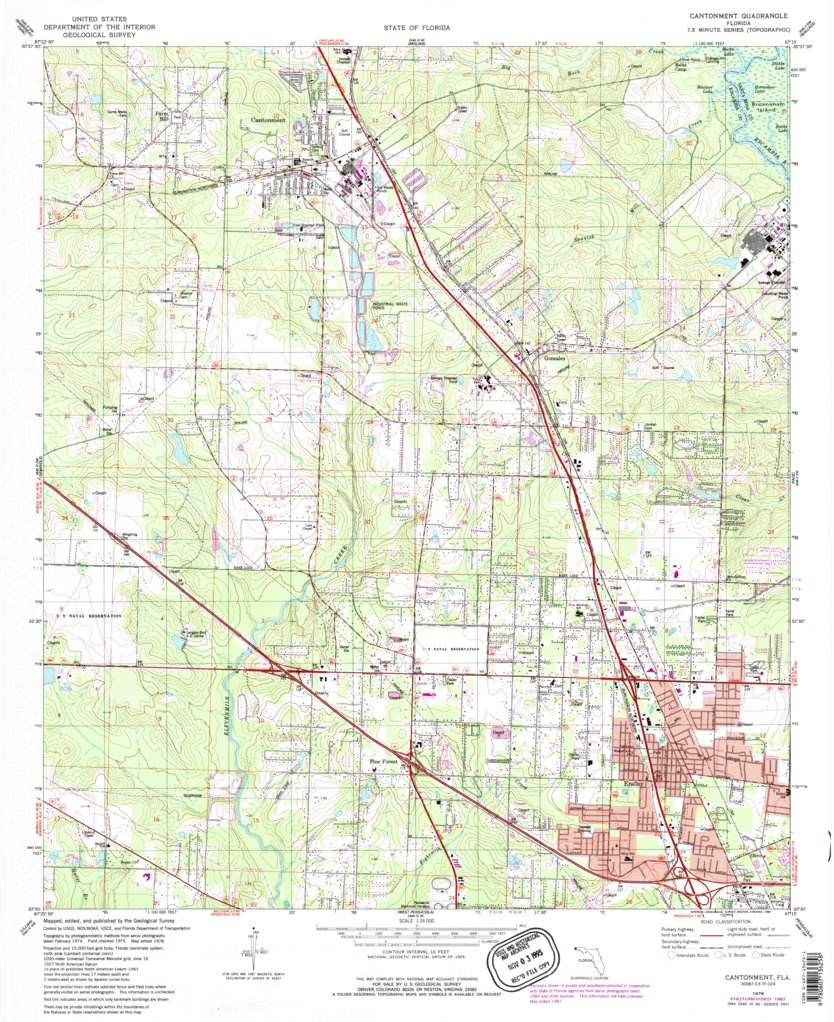Cantonment, FL (1978, 24000-Scale) Map by United States Geological ...