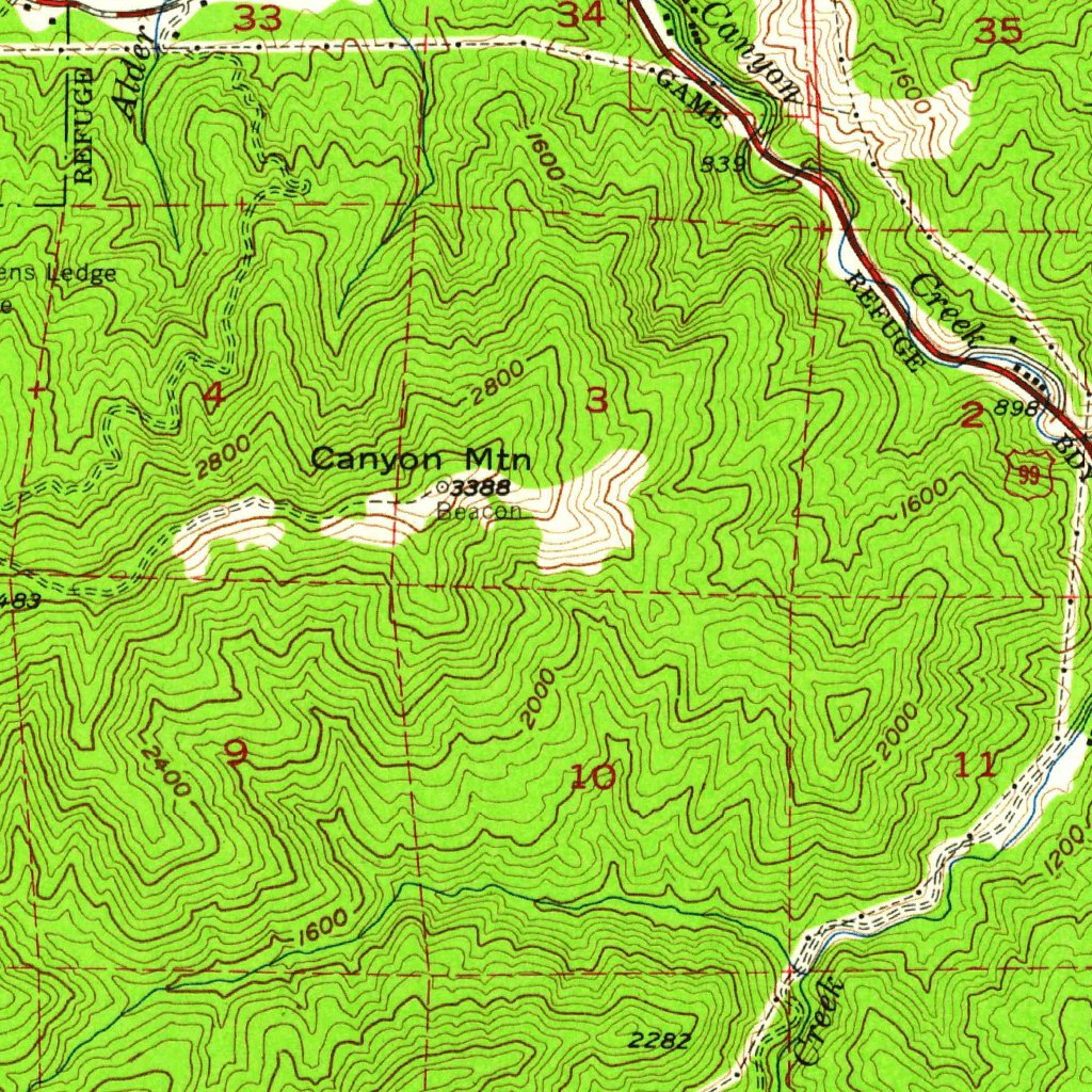 Canyonville, OR (1954, 62500-Scale) Map by United States Geological ...