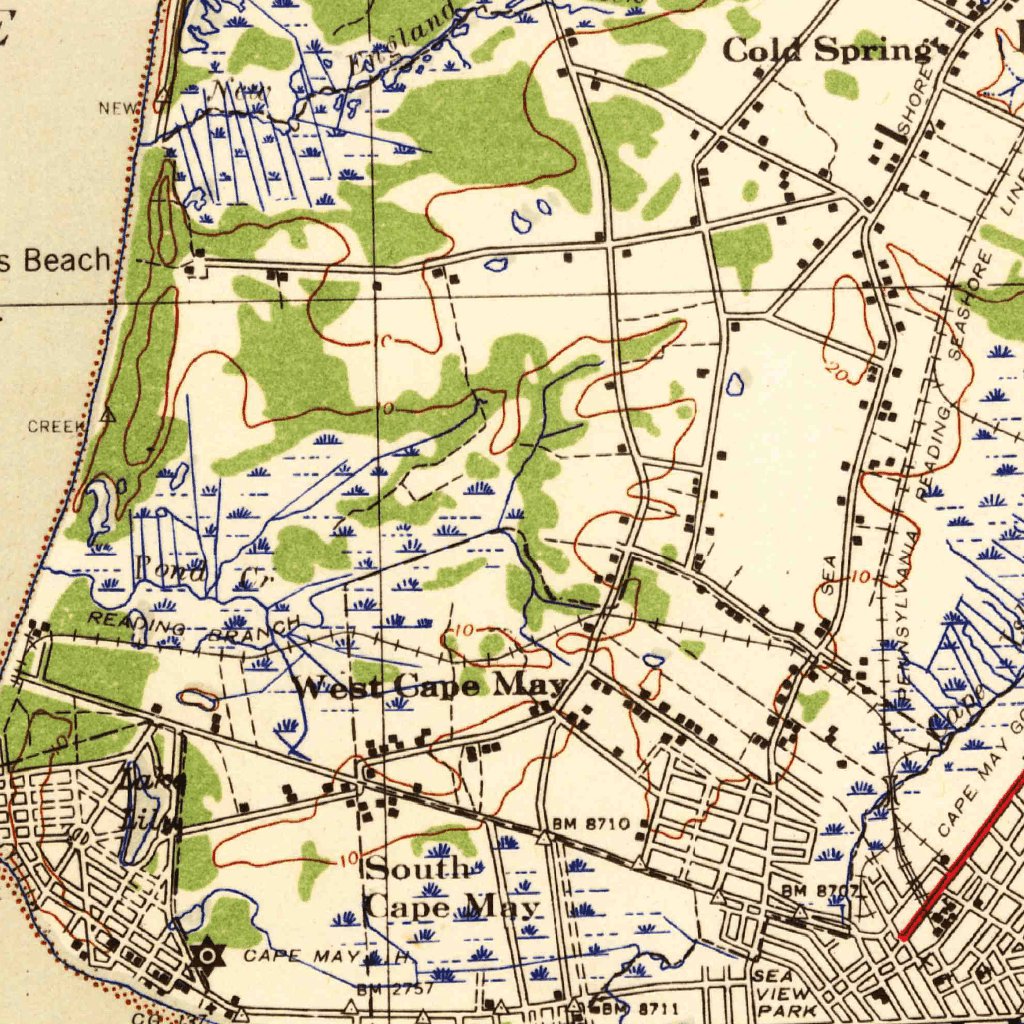 Cape May, NJ (1941, 62500-Scale) Map by United States Geological Survey ...