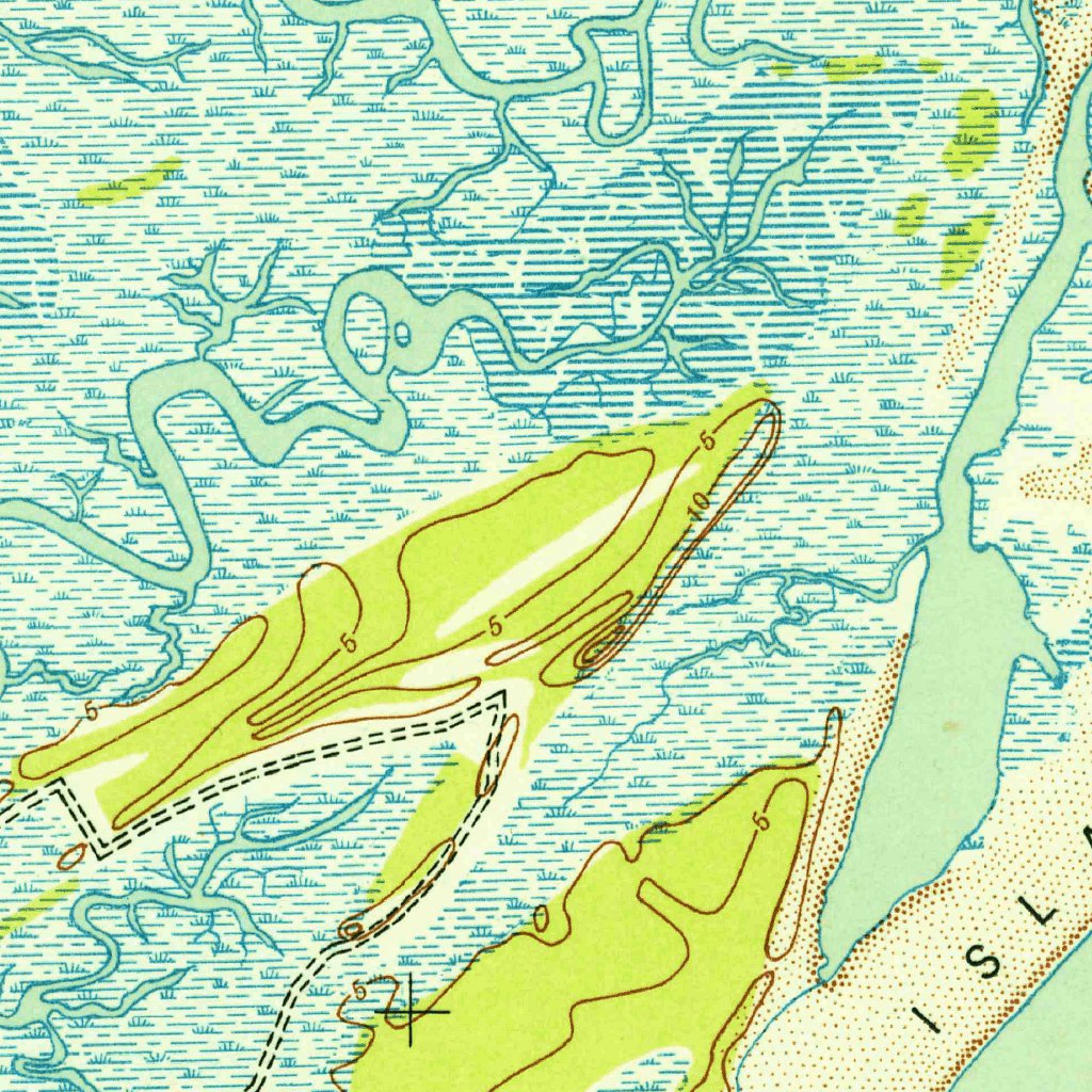 Capers Inlet, SC (1943, 24000-Scale) Map by United States Geological ...