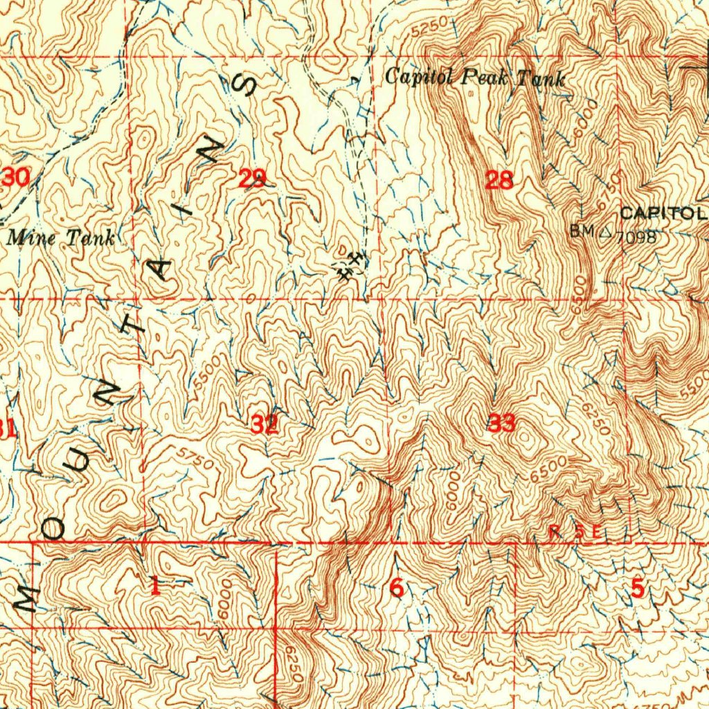 Capitol Peak, NM (1947, 62500-Scale) Map by United States Geological ...