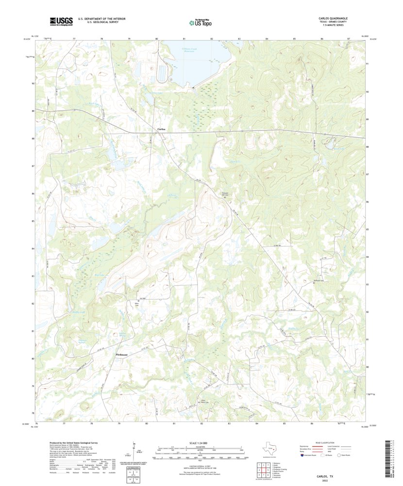 Carlos, TX (2022, 24000-Scale) Map by United States Geological Survey ...