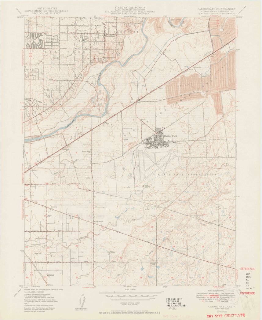 Carmichael, CA (1950, 24000-Scale) Map by United States Geological ...
