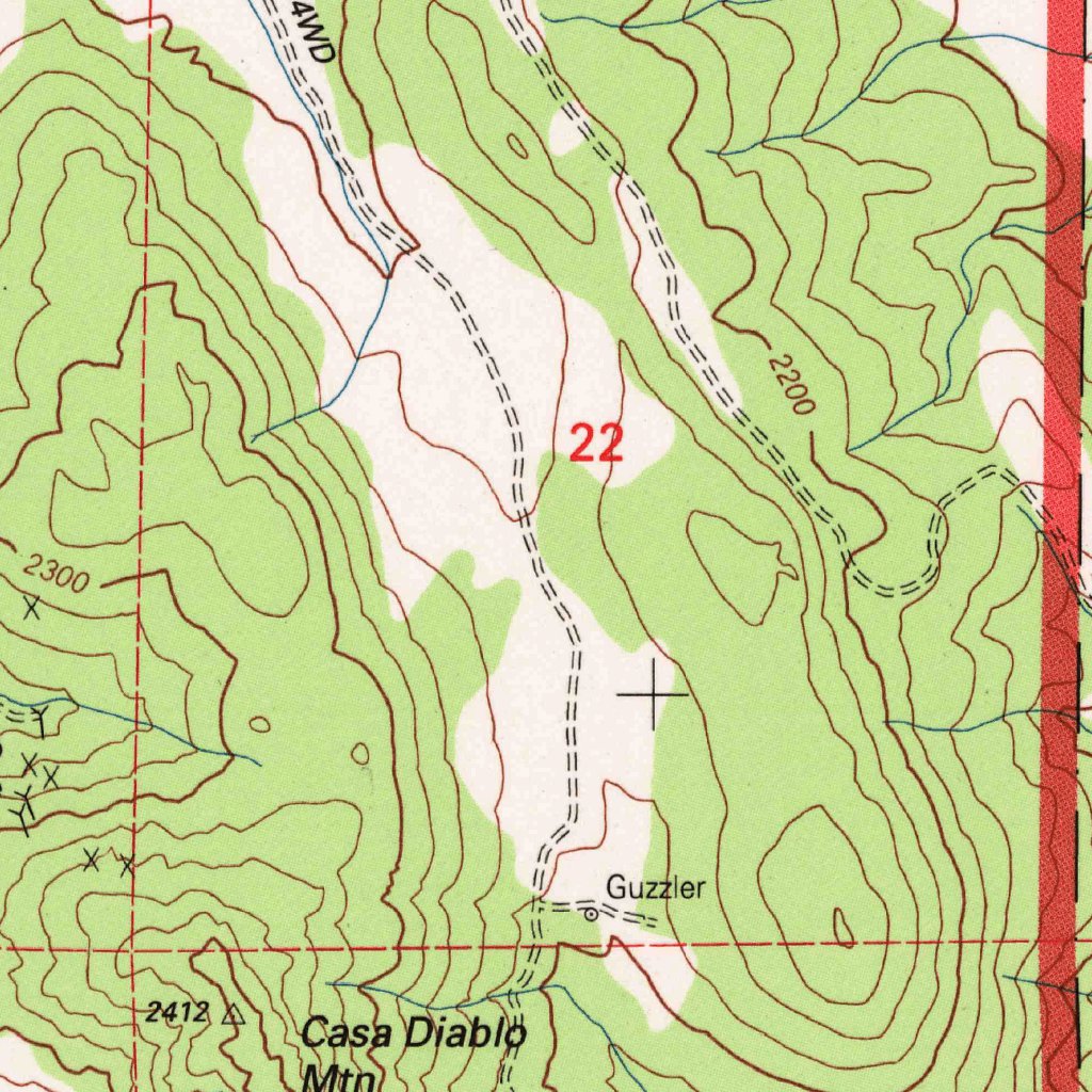 Casa Diablo Mountain, CA (1994, 24000-Scale) Map by United States ...