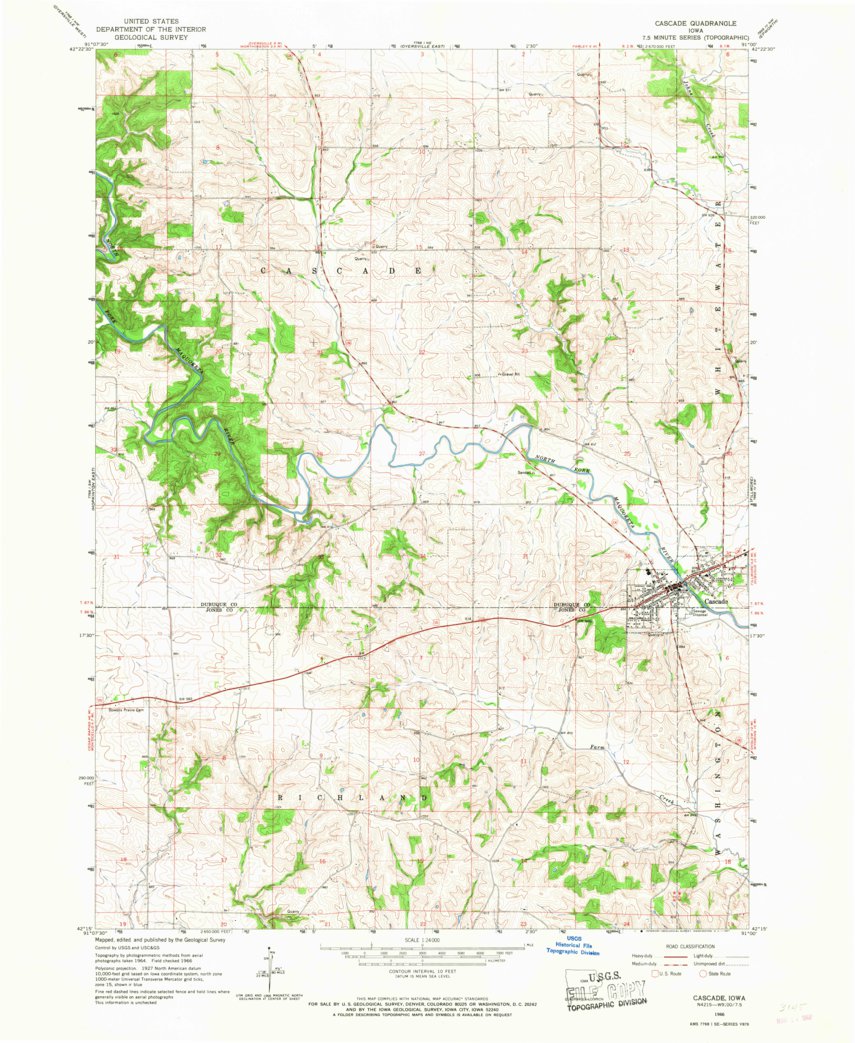 Cascade, IA (1966, 24000-Scale) Map by United States Geological Survey ...