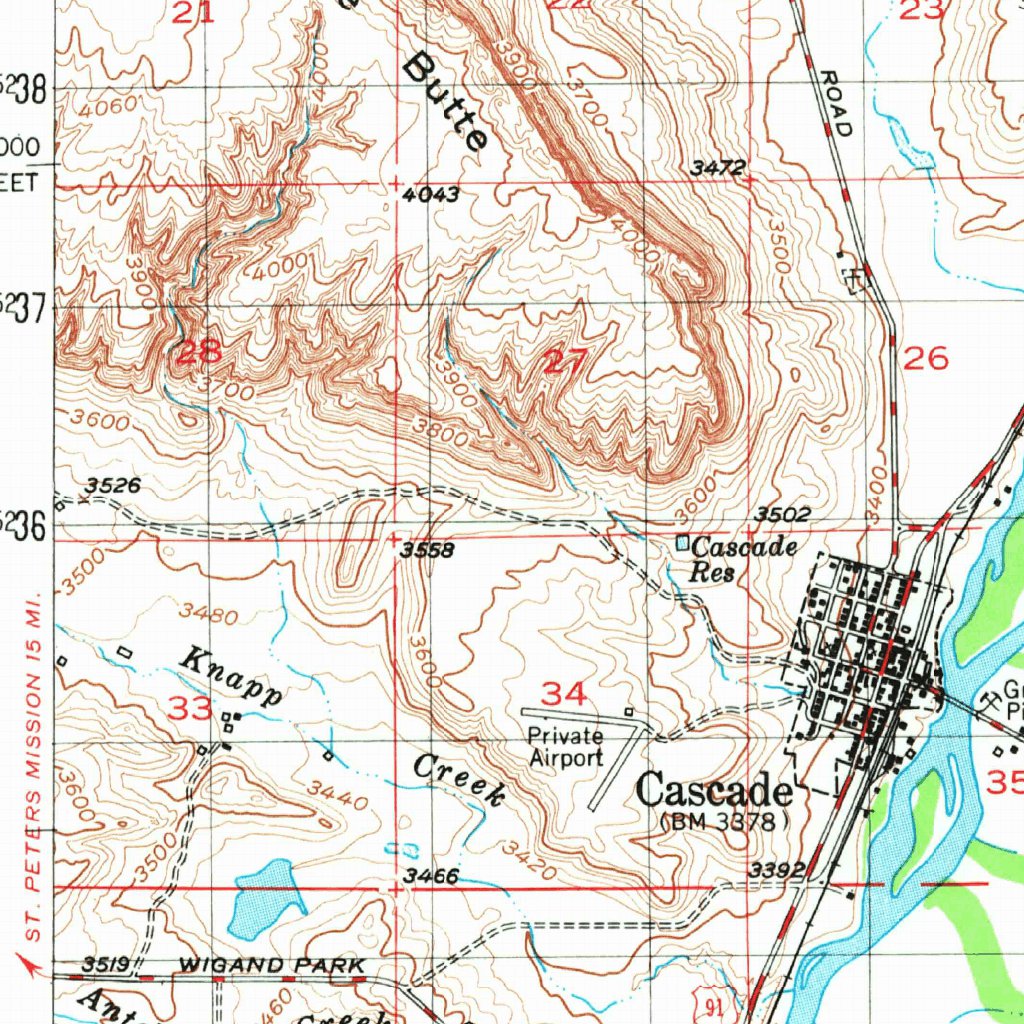 Cascade, MT (1949, 62500-Scale) Map by United States Geological Survey ...