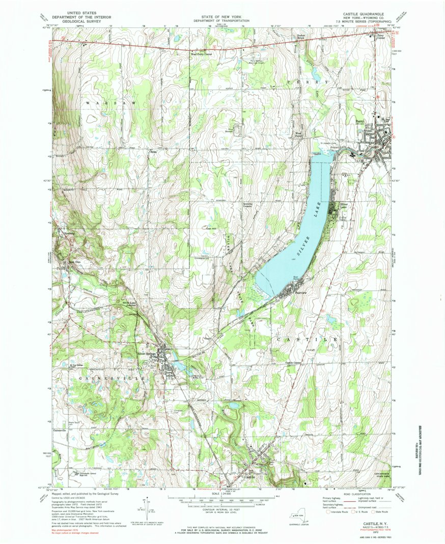 Castile, NY (1972, 24000-Scale) Map by United States Geological Survey ...