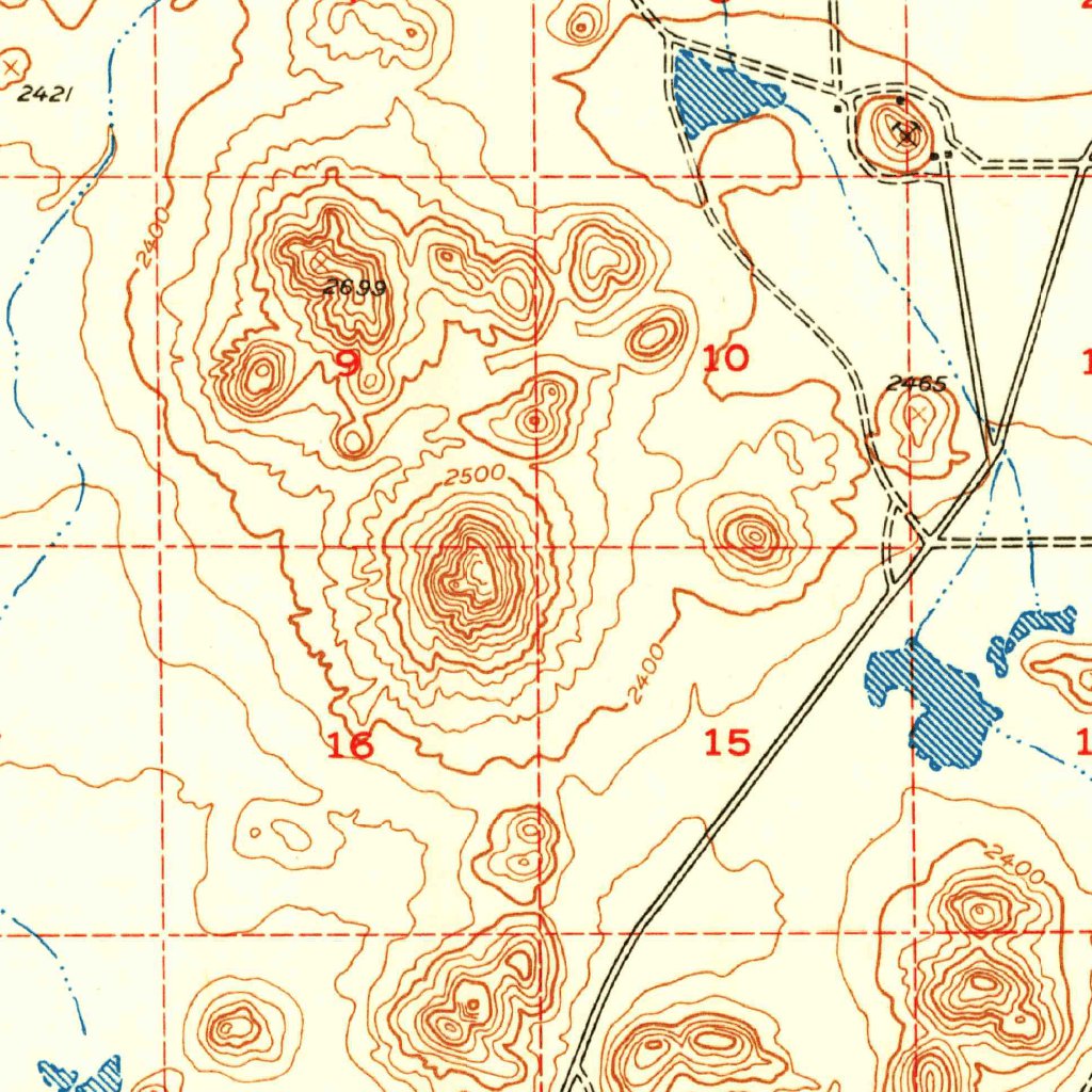 Castle Butte, CA (1943, 62500-Scale) Map by United States Geological ...