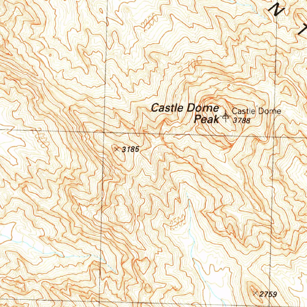 Castle Dome Peak, AZ (1990, 24000-Scale) Map by United States ...