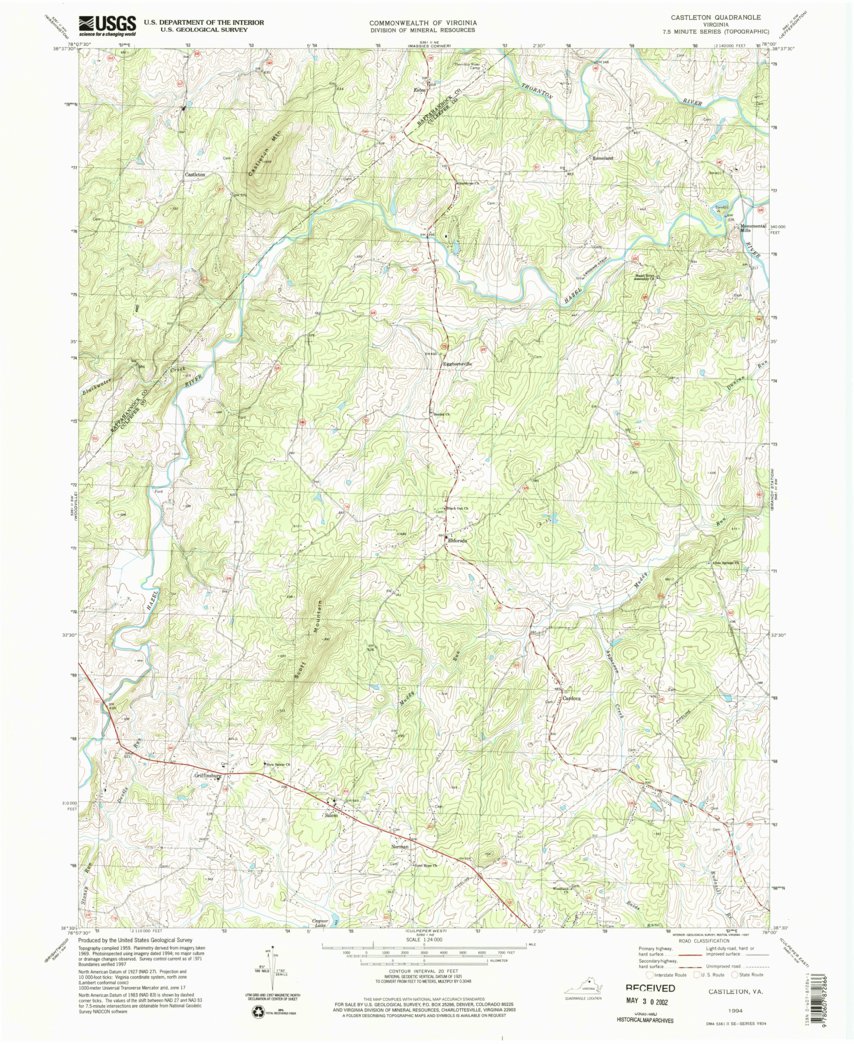 Castleton, VA (1994, 24000-Scale) Map by United States Geological ...
