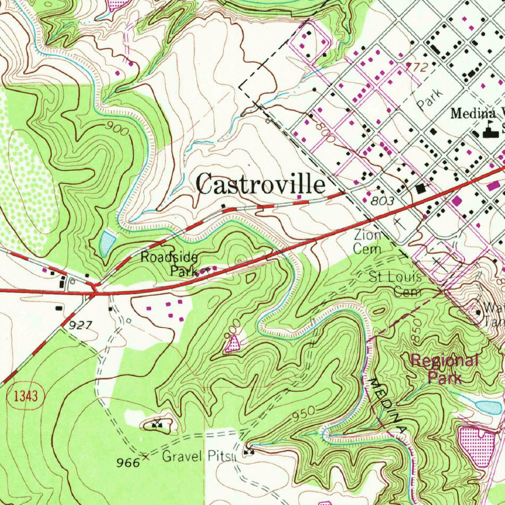 Castroville, TX (1964, 24000-Scale) Map by United States Geological ...