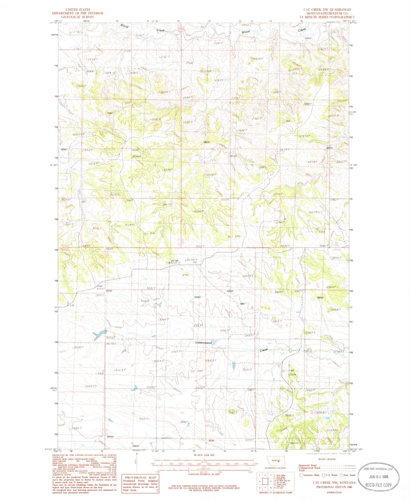 Cat Creek NW, MT (1986, 24000-Scale) Map by United States Geological ...