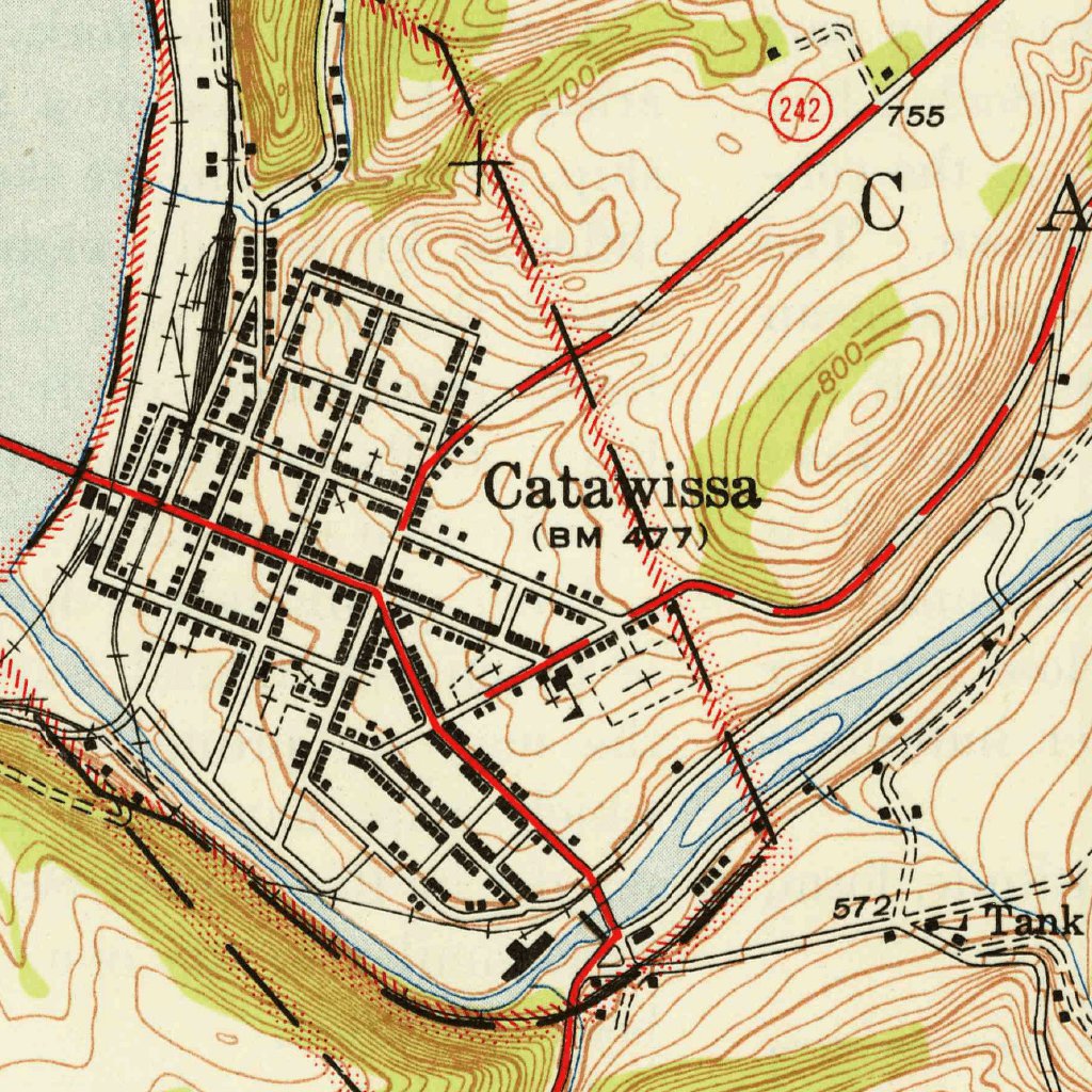 Catawissa, PA (1947, 24000-Scale) Map by United States Geological ...