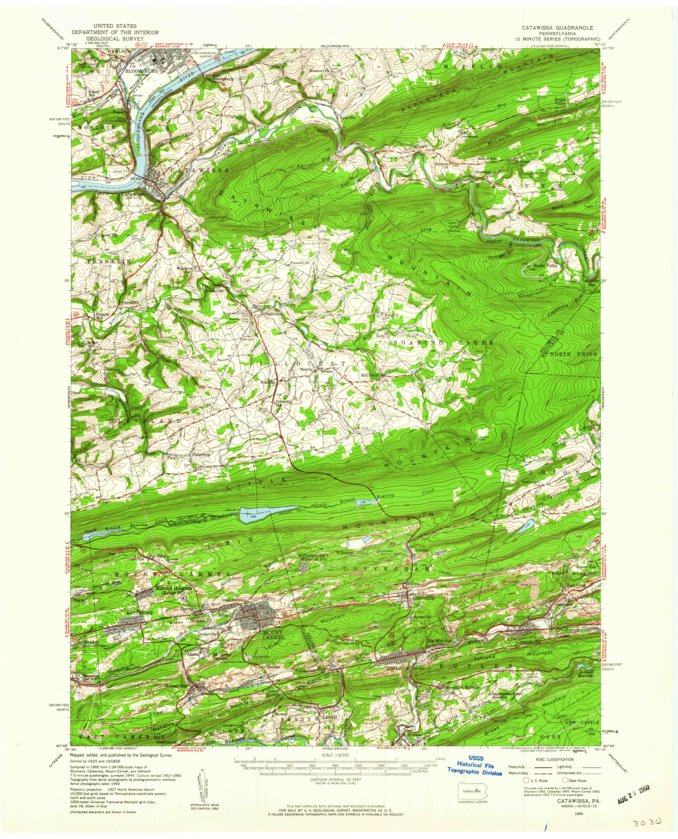 Catawissa, PA (1955, 62500-Scale) Map by United States Geological ...