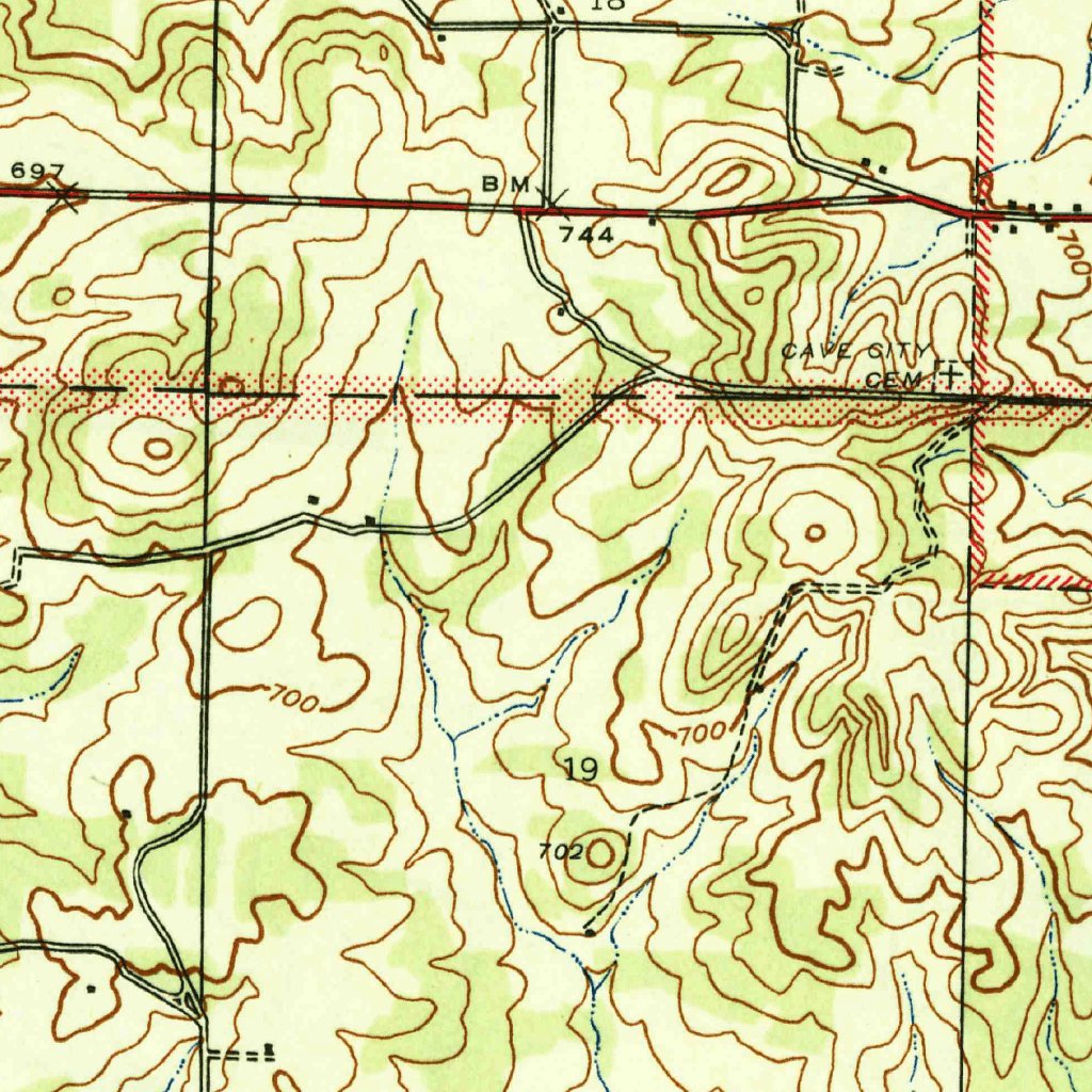 Cave City, AR (1943, 31680-Scale) Map by United States Geological ...