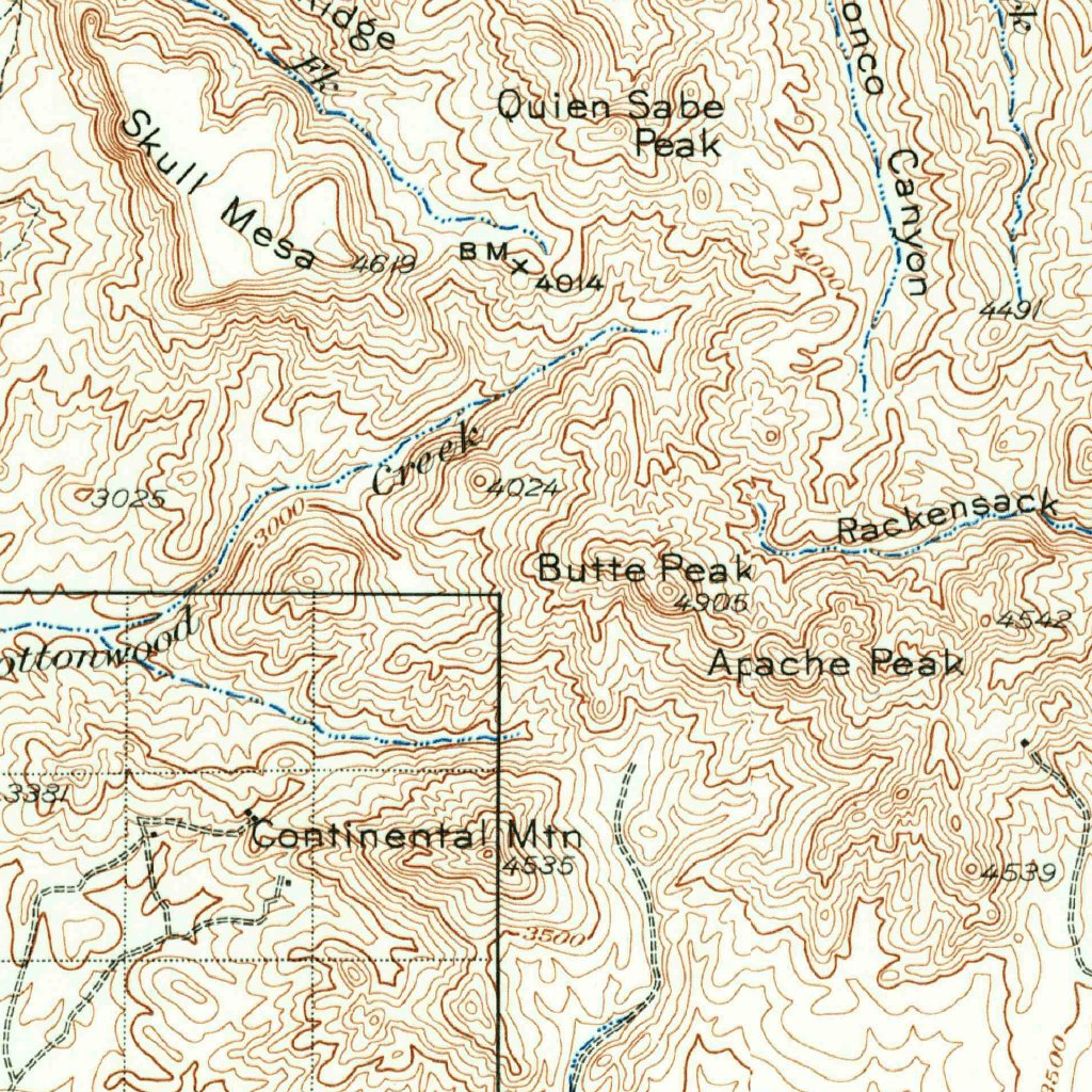 Cave Creek, AZ (1930, 125000-Scale) Map by United States Geological ...