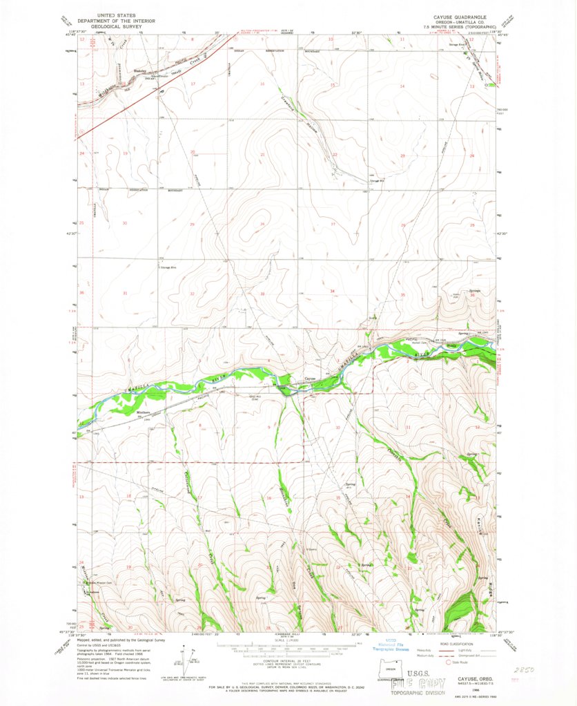Cayuse, OR (1966, 24000-Scale) Map by United States Geological Survey ...
