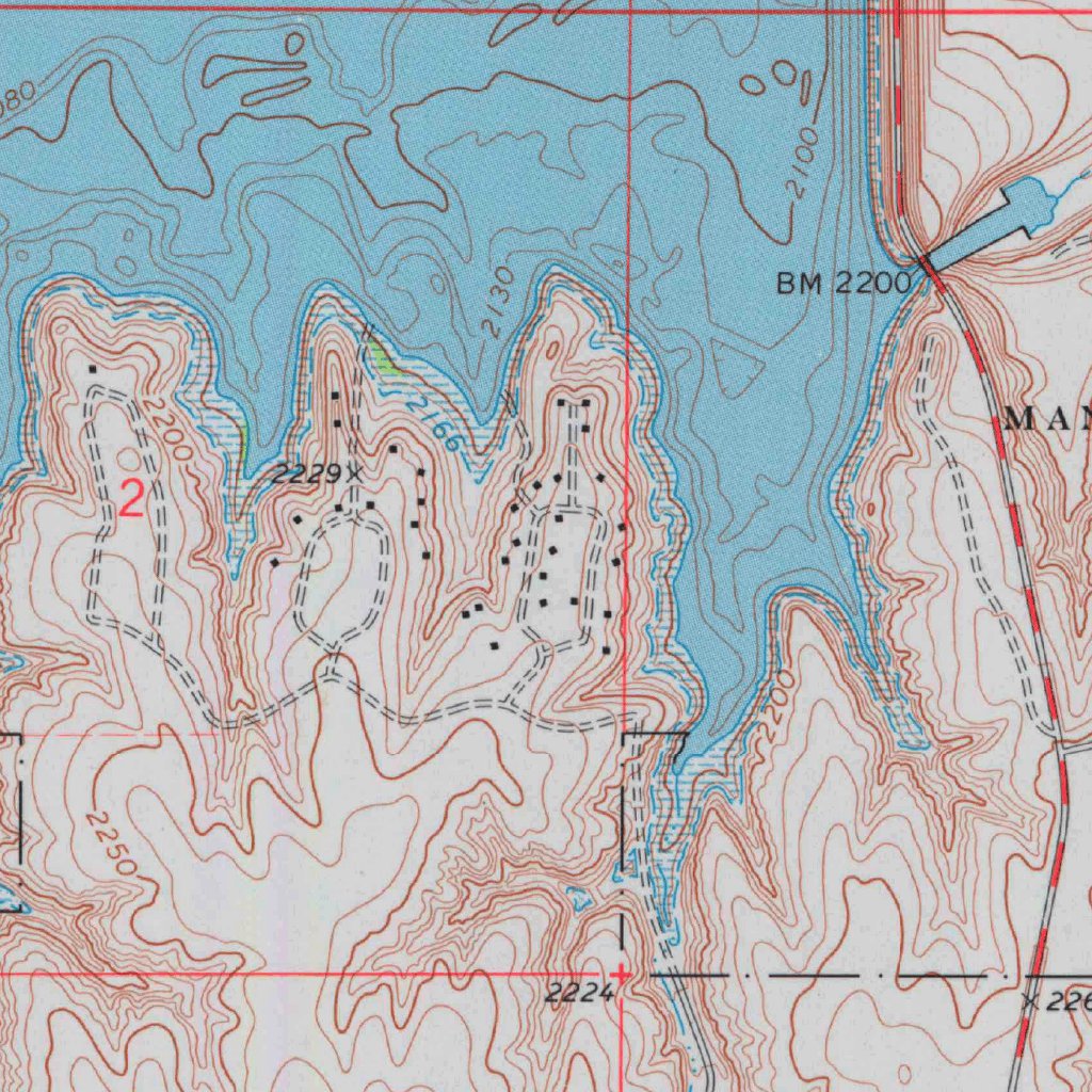 Cedar Bluff Dam, KS (1974, 24000-Scale) Map by United States Geological ...