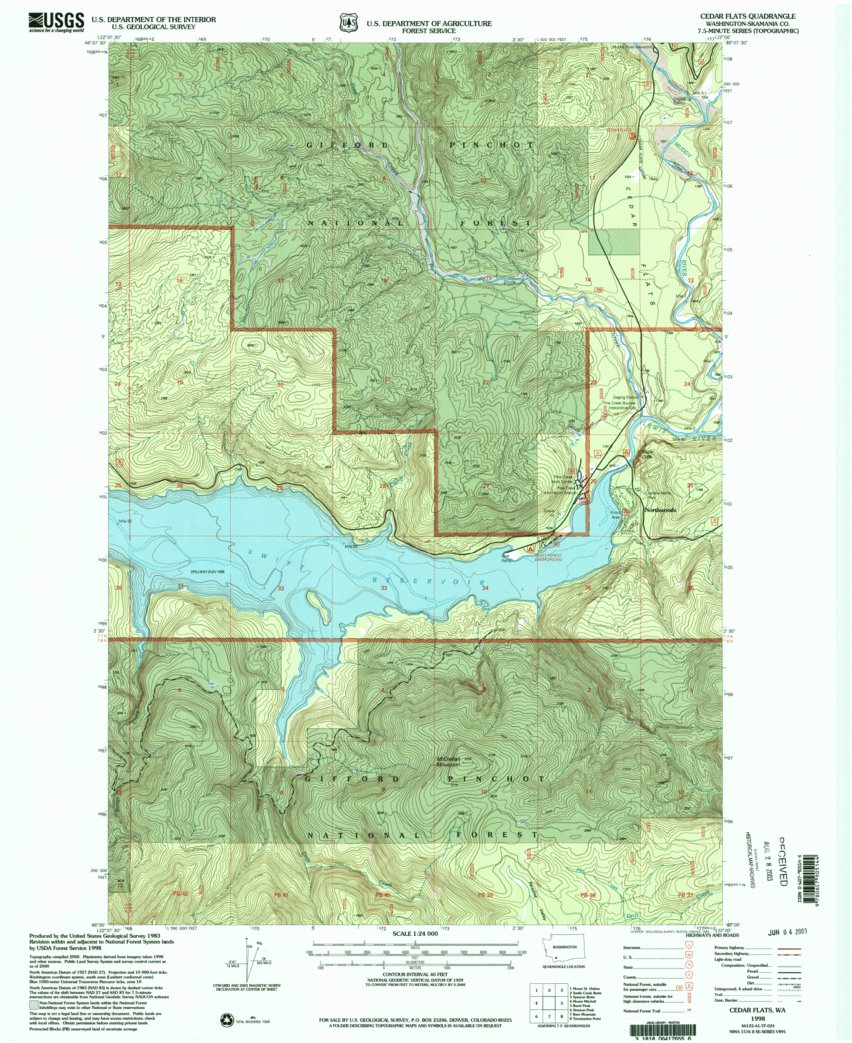 Cedar Flats, WA (1998, 24000-Scale) Map by United States Geological ...