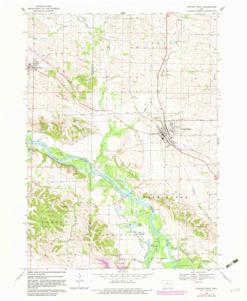 Center Point, IA (1968, 24000-Scale) Map by United States Geological ...