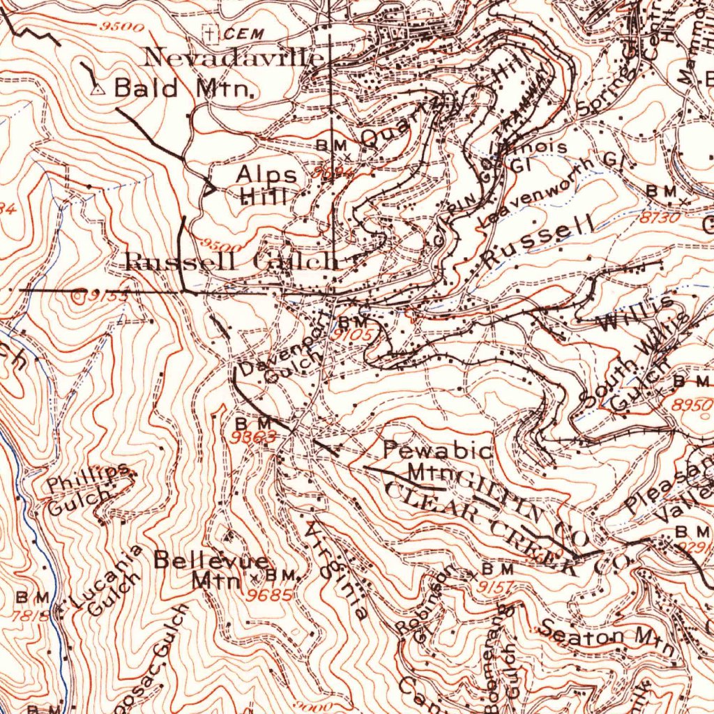 Central City, CO (1910, 62500-Scale) Map by United States Geological ...