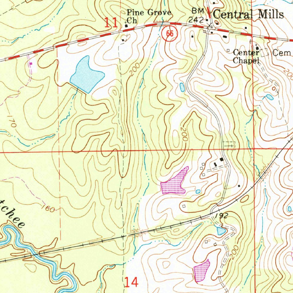 Central Mills, AL (1968, 24000-Scale) Map by United States Geological ...
