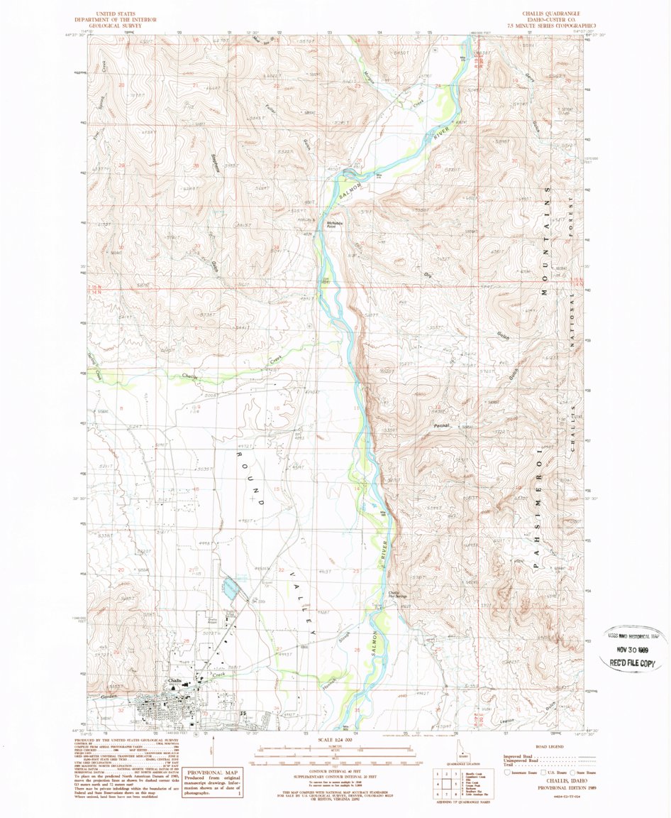 Challis, ID (1989, 24000-Scale) Map by United States Geological Survey ...