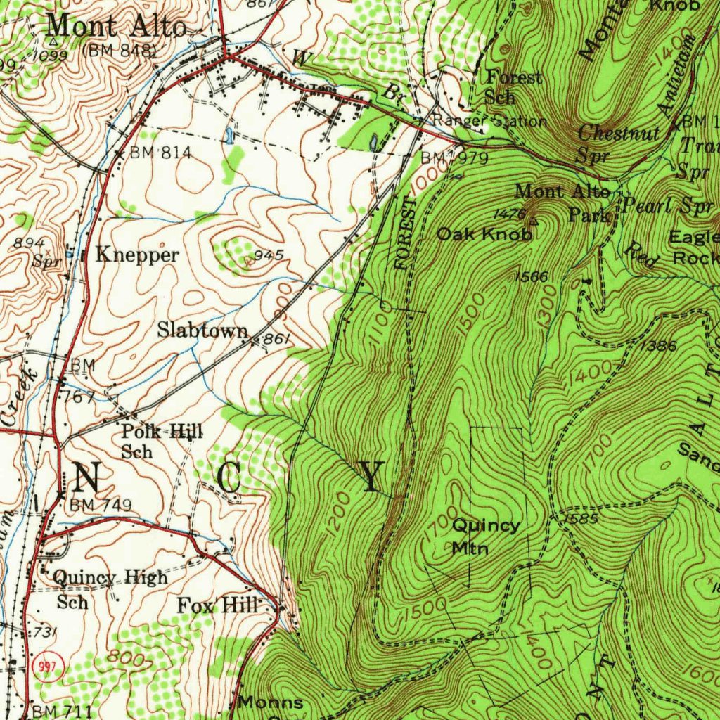Chambersburg, PA (1943, 62500-Scale) Map by United States Geological ...