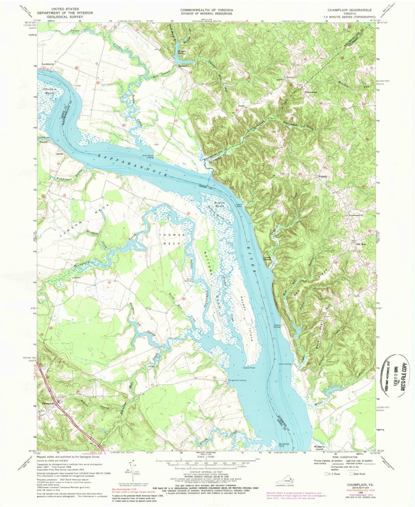 Champlain, VA (1968, 24000-Scale) Map by United States Geological ...