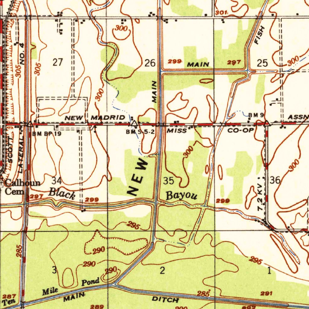 Charleston, MO-IL (1954, 62500-Scale) Map by United States Geological ...