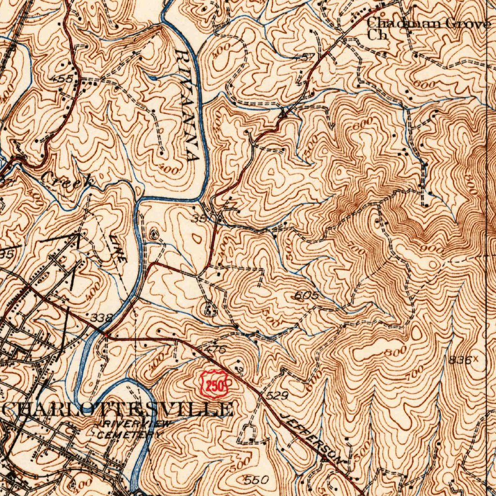 Charlottesville, VA (1939, 62500-Scale) Map by United States Geological ...