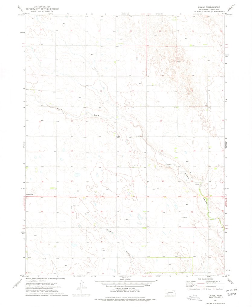 Chase, NE (1973, 24000-Scale) Map by United States Geological Survey ...