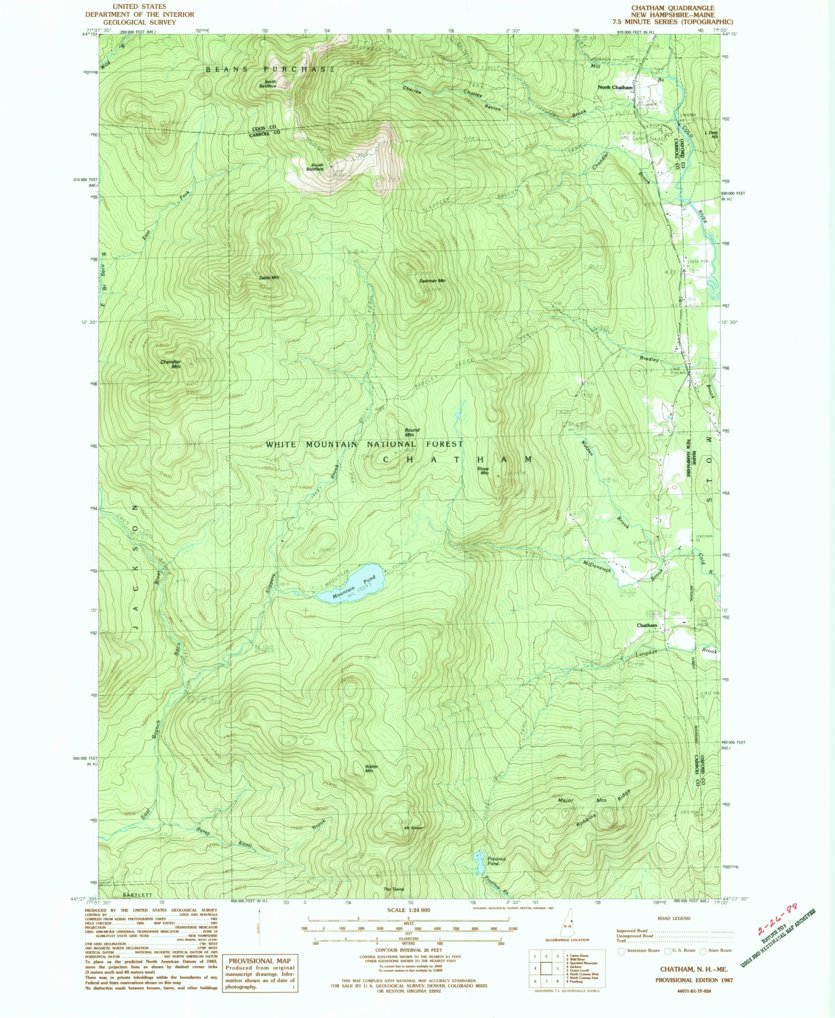 Chatham, NH-ME (1987, 24000-Scale) Map by United States Geological ...