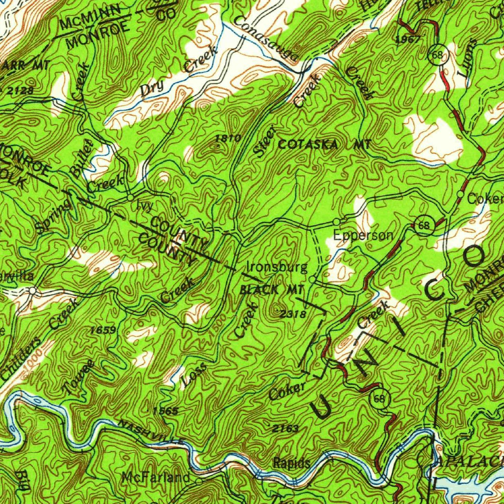 Chattanooga, TN-NC (1959, 250000-Scale) Map by United States Geological ...