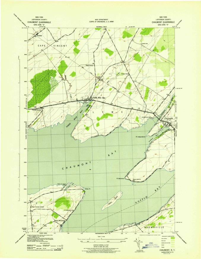 Chaumont, NY (1942, 31680-Scale) Map by United States Geological Survey ...