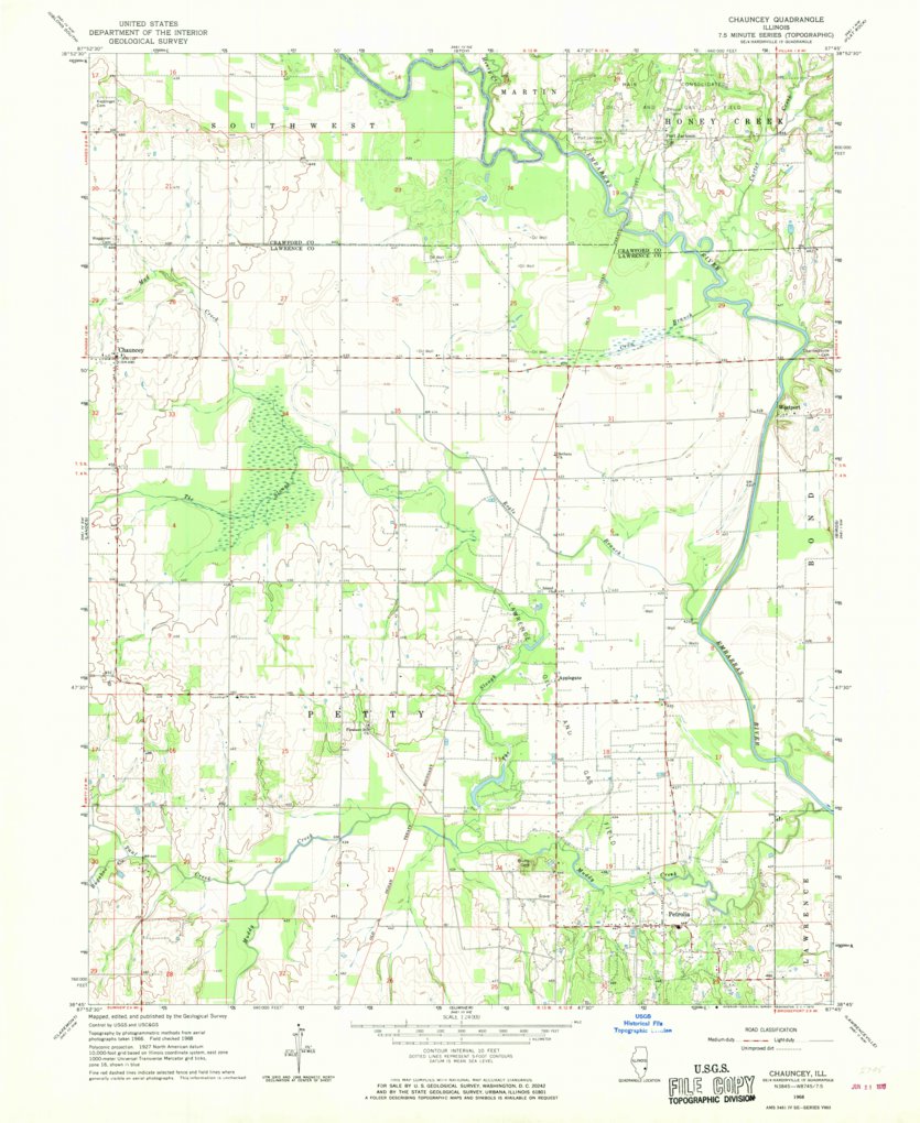 Chauncey, IL (1968, 24000-Scale) Map by United States Geological Survey ...