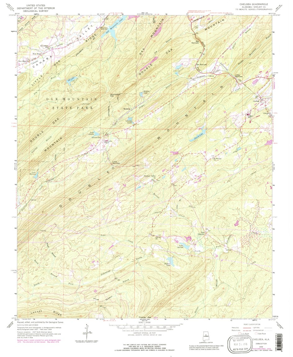 Chelsea, AL (1959, 24000-Scale) Map by United States Geological Survey ...