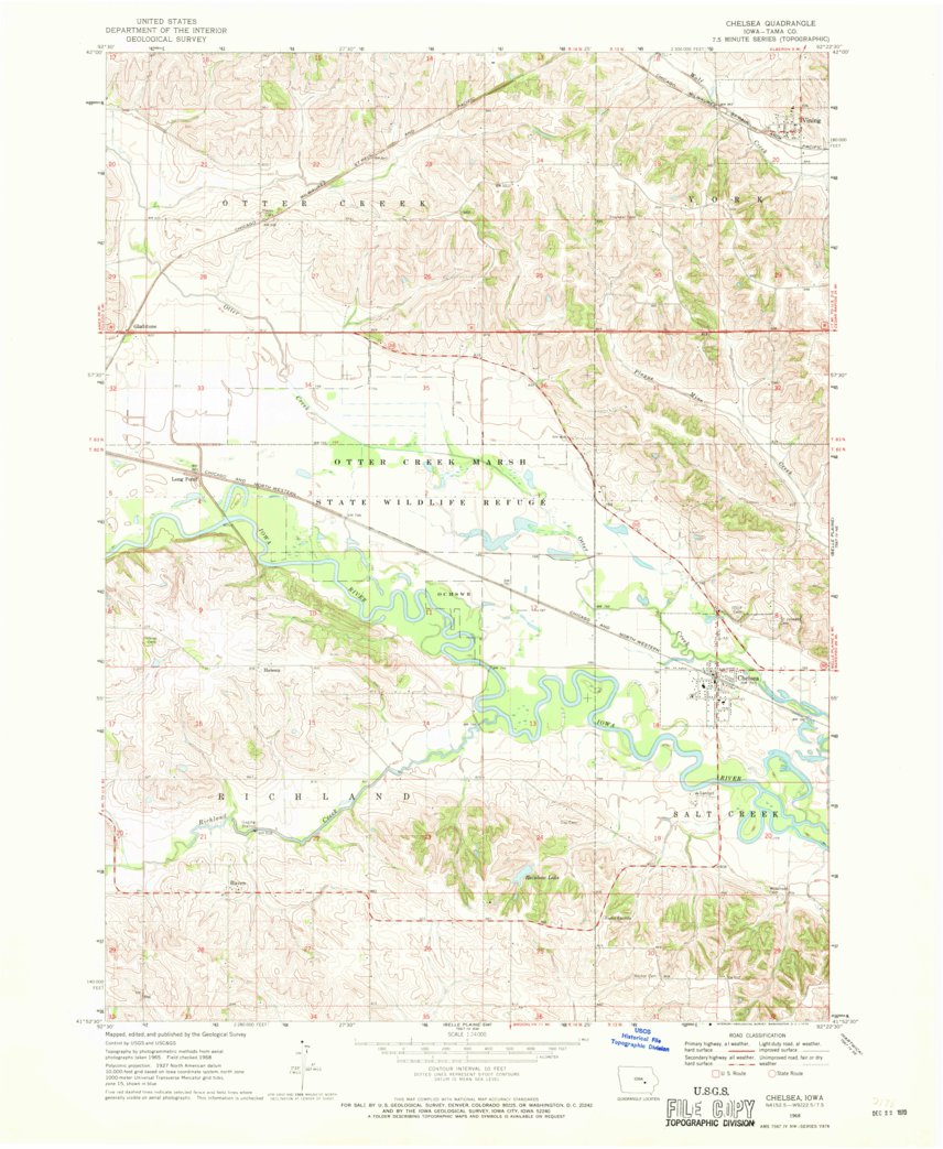 Chelsea, IA (1968, 24000-Scale) Map by United States Geological Survey ...