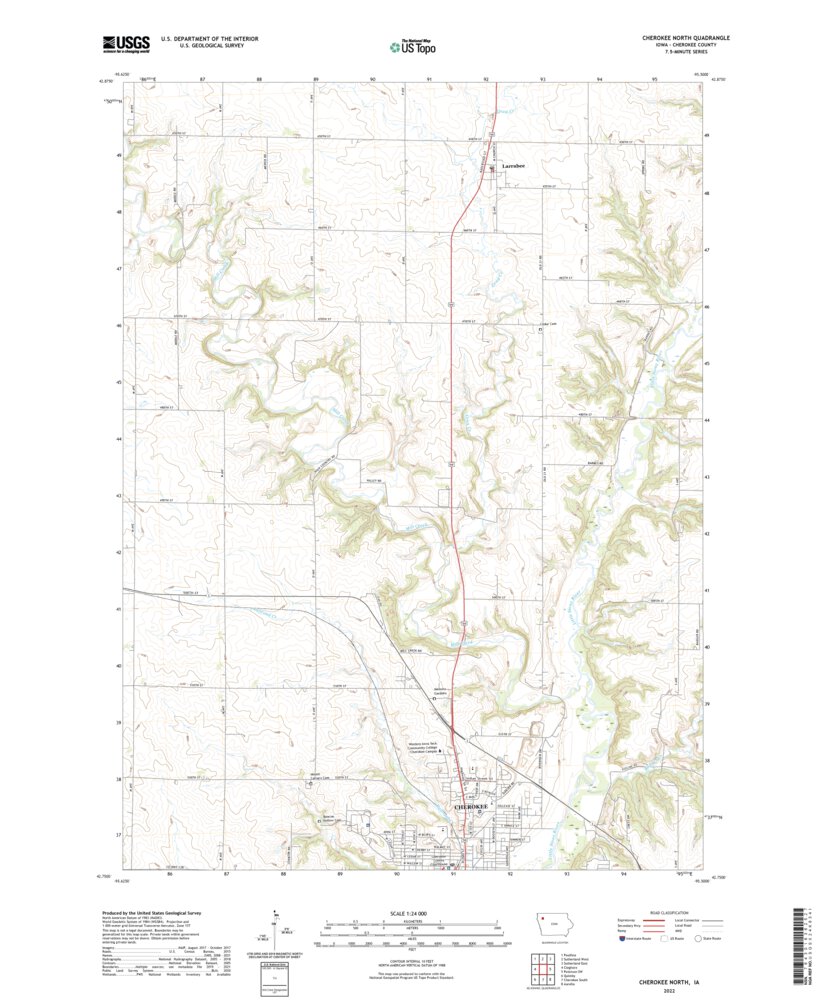 Cherokee North, IA (2022, 24000-Scale) Map by United States Geological ...