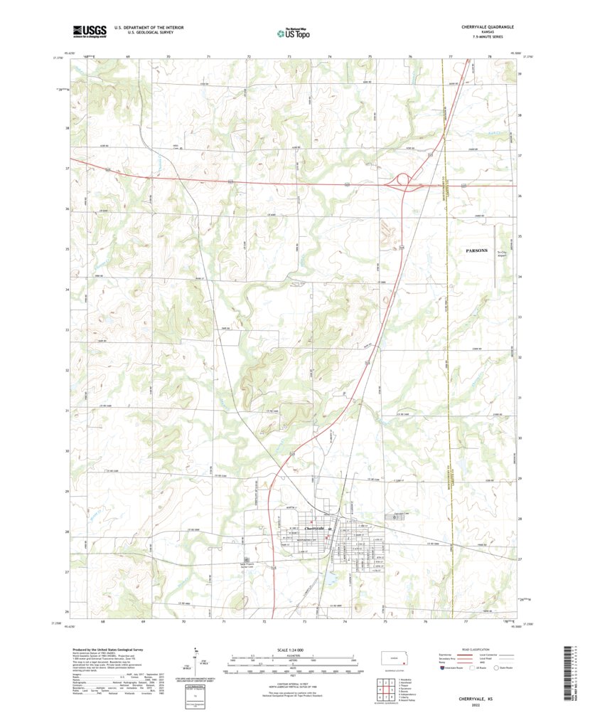 Cherryvale, KS (2022, 24000-Scale) Map by United States Geological ...