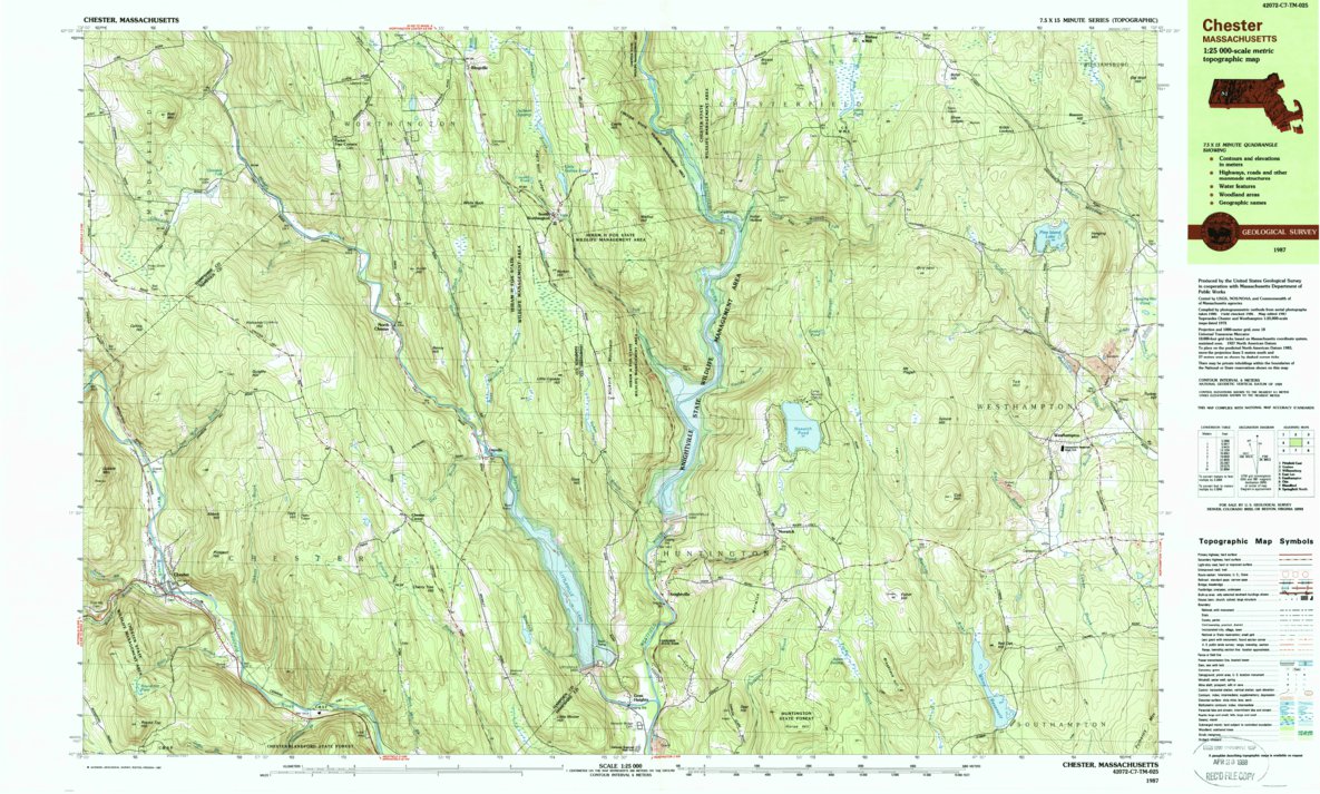 Chester, MA (1987, 25000-Scale) Map by United States Geological Survey ...