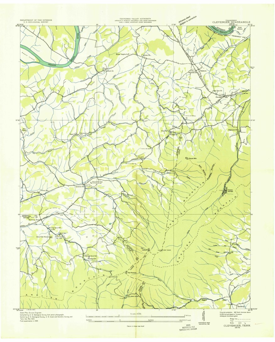 Chestnut Hill, TN (1935, 24000-Scale) Map by United States Geological ...