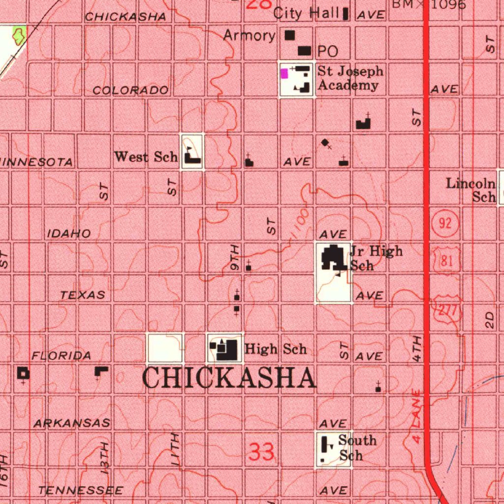 Chickasha, OK (1966, 24000-Scale) Map by United States Geological ...