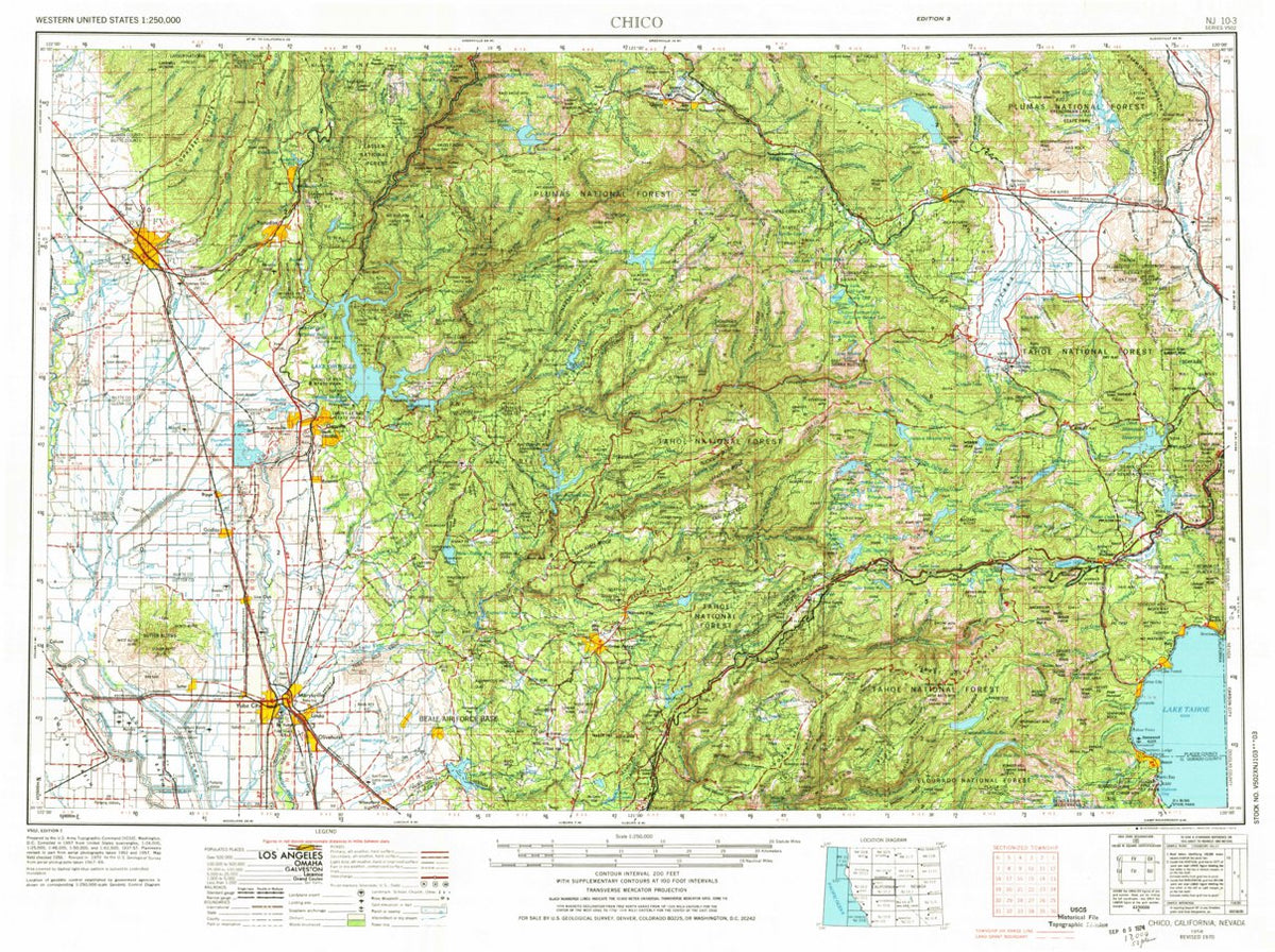 Chico, CA-NV (1958, 250000-Scale) Map by United States Geological ...